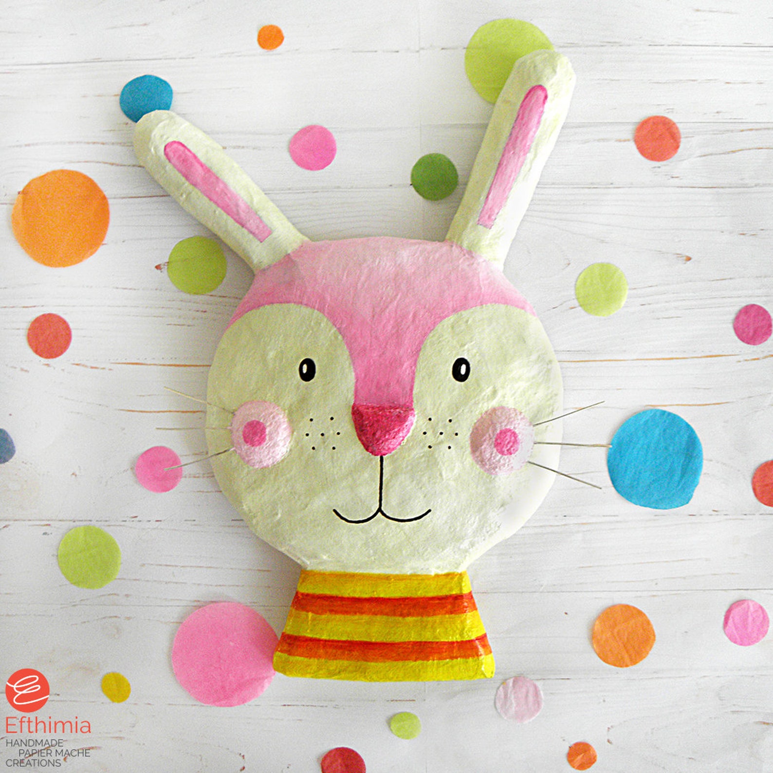 Paper Mache Bunny Head: Hand-sculpted Rabbit Wall Art - Etsy