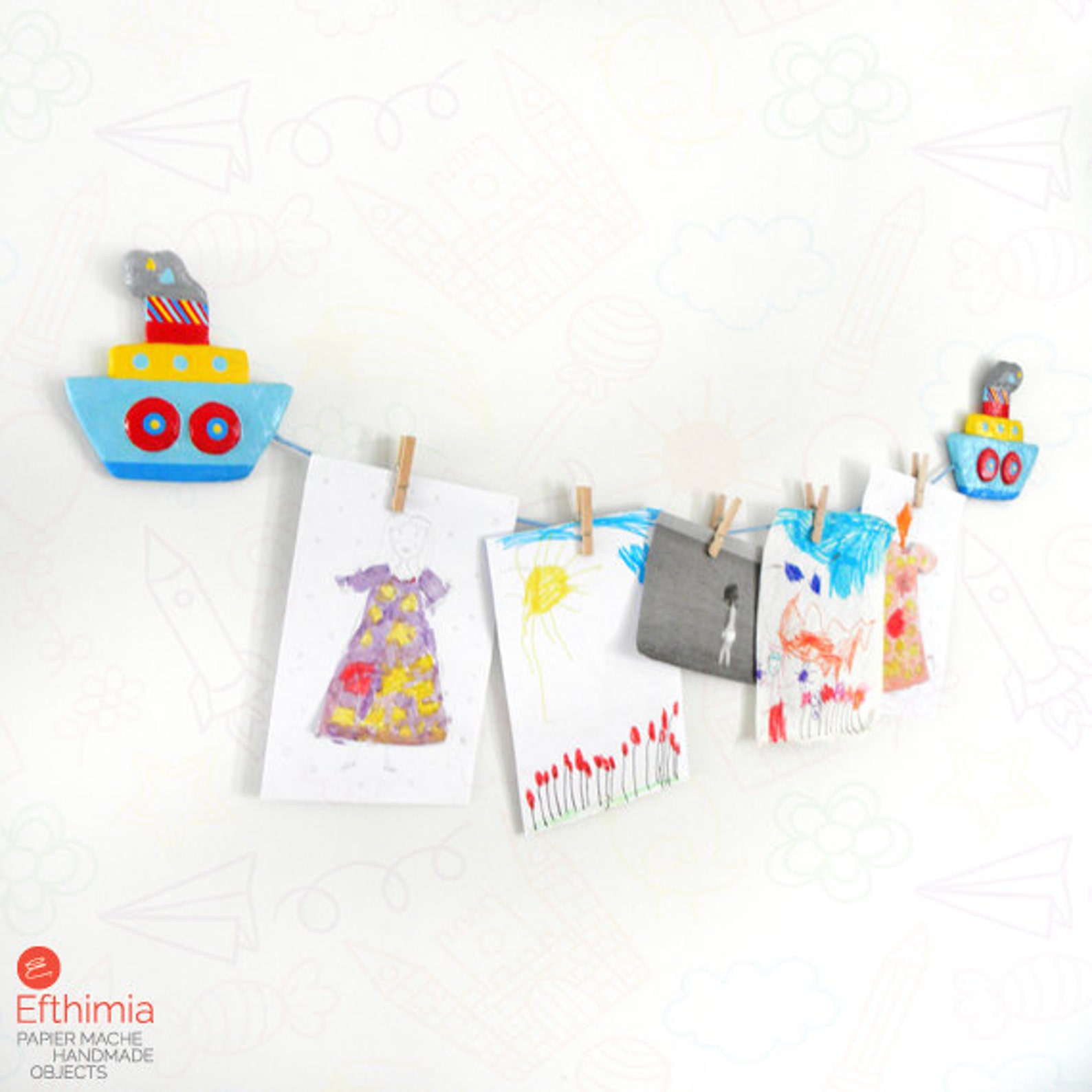 Kids Art Display Boats Display Hanger Artwork Display Kids - Etsy