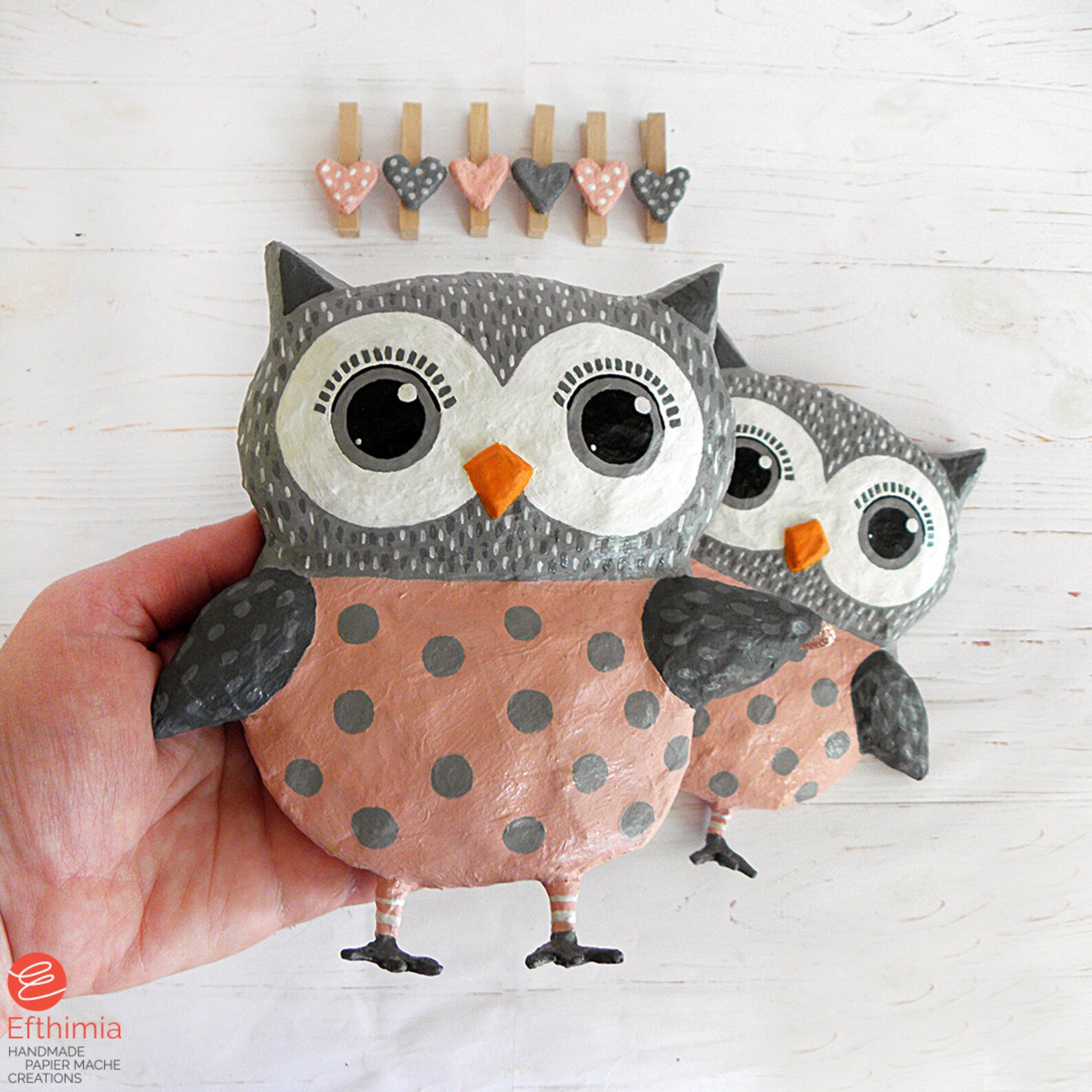 Paper Mache Owl Art Display Owls Kids Display Paper Mache - Etsy