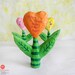 Paper Mache Orange Heart Flower Standing Paper Flower Heart - Etsy