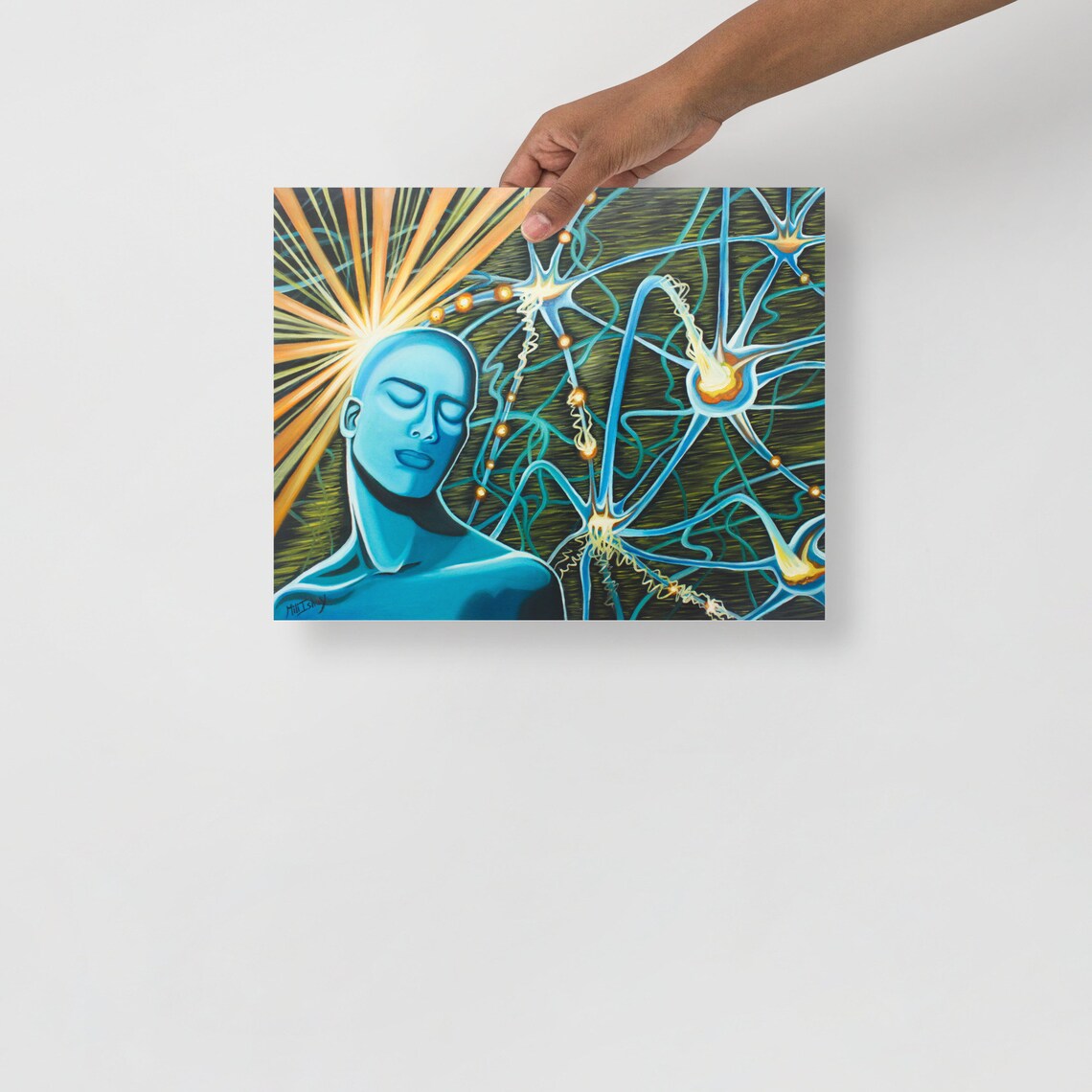 Brainstorming - Print, Abstract Man, Oil Painting, Neurons, Ideas ...