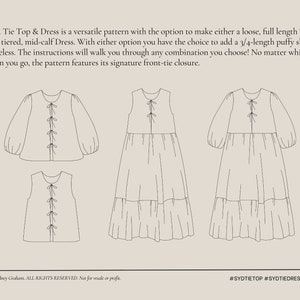 Syd Tie Top PDF Sewing Pattern | Size Inclusive 0-34 | Beginner ...