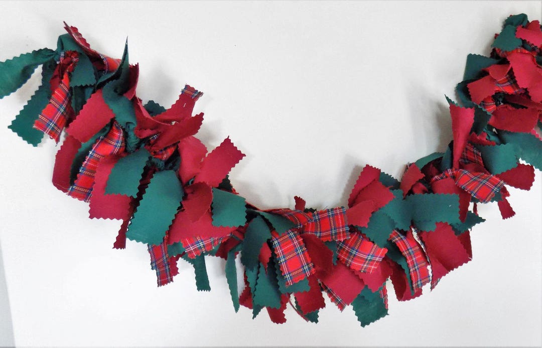Christmas Garland, Rag Swag, Rag Garland - Etsy