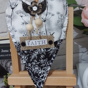 Fabric Heart, Floral Heart, Fabric Hanging Heart, Primitive Heart - Etsy