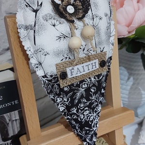 Fabric Heart, Floral Heart, Fabric Hanging Heart, Primitive Heart - Etsy