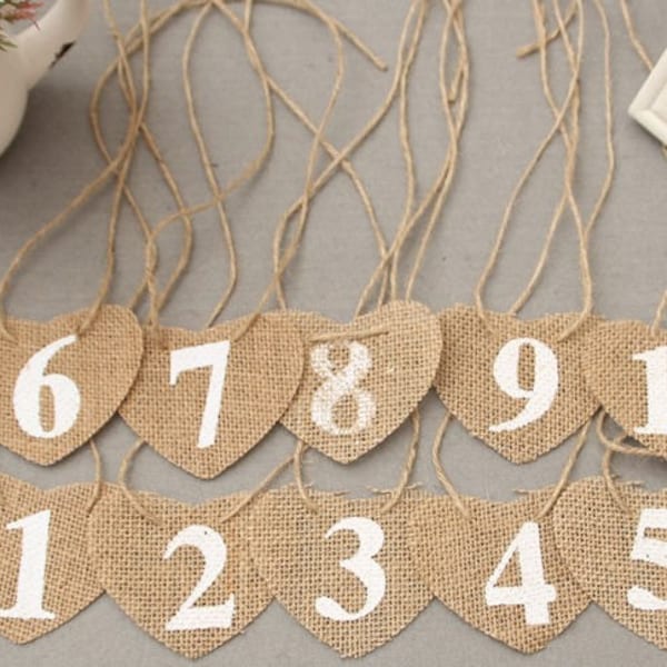 Burlap Table Numbers - Etsy