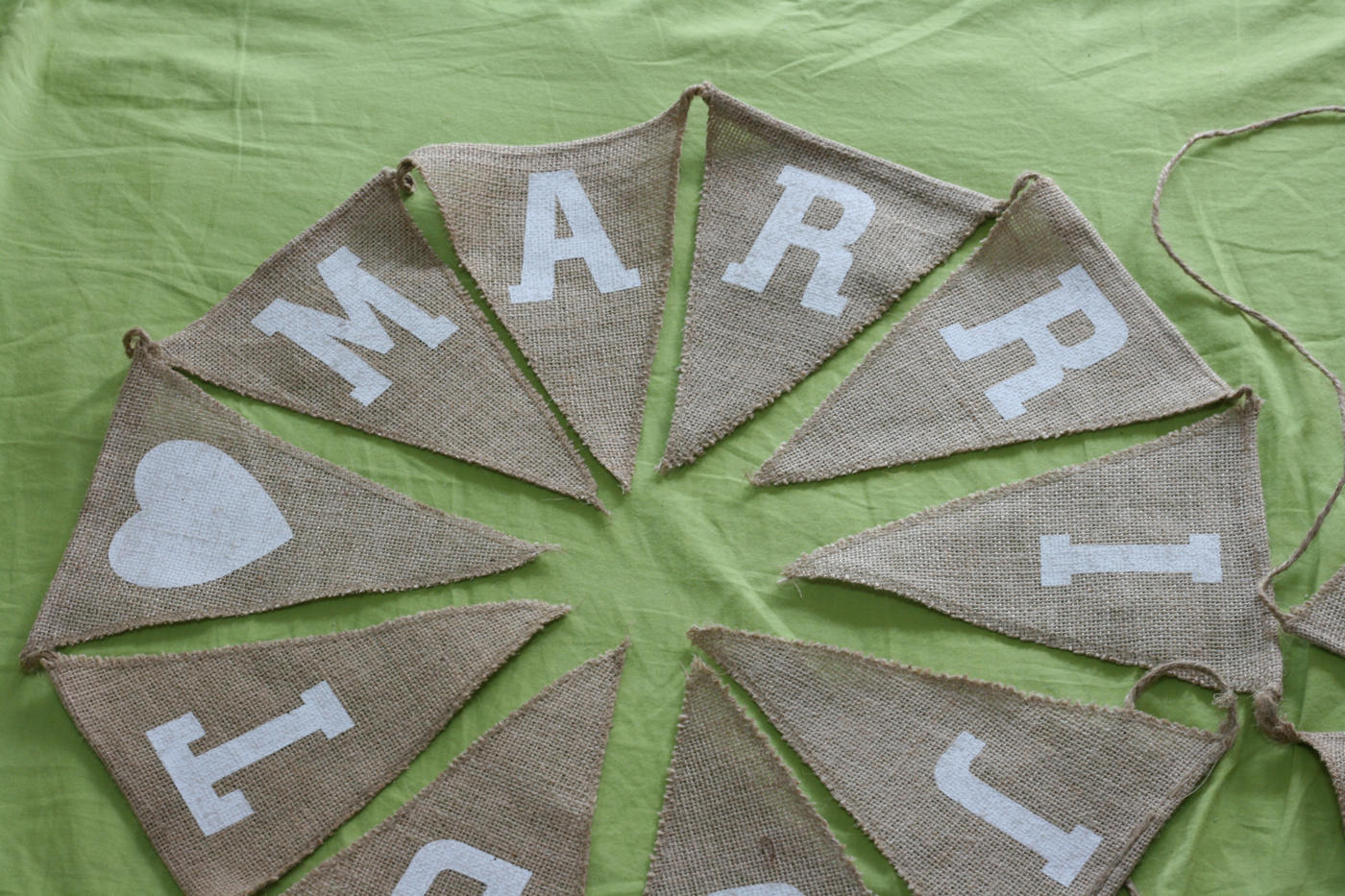 Burlap Triangle Love Hearts Banners,triangle Banners,just MARRIED ...