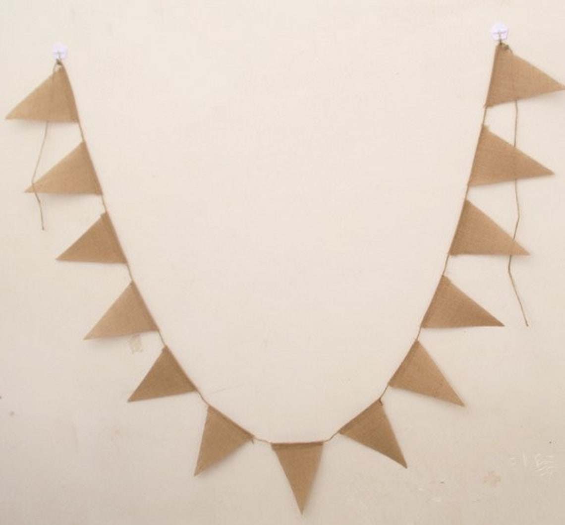 Burlap Triangle Bannershessianbannersjute Bannersphoto | Etsy