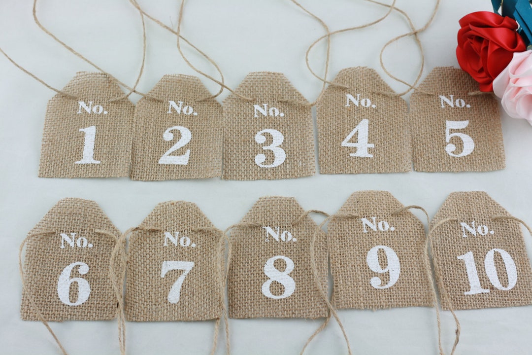 Burlap Table Number Cards,rustic Wedding Reception,jute,hessian Cards ...