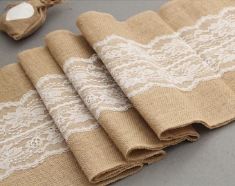 Lace Burlap Runner - Etsy