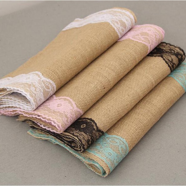 Burlap Lace Runner - Etsy