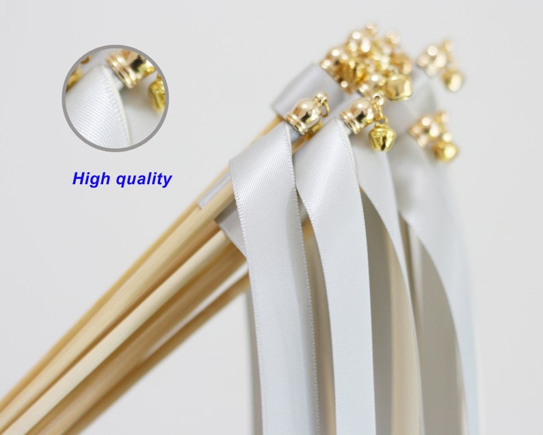 50PCS Handmade Wedding Wands With Double Ribbon and Bell Wand | Etsy