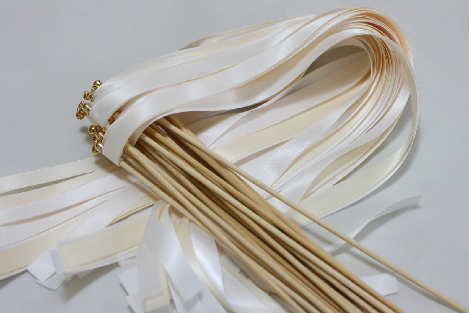 50PCS Handmade Wedding Wands with Triple Ribbon and Bell Wand | Etsy