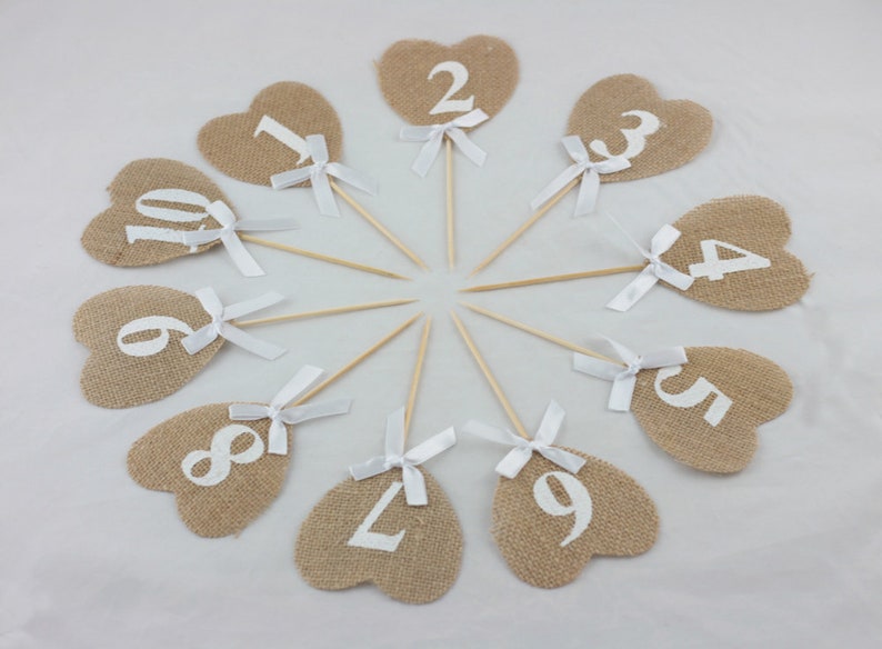 Burlap Table Number CardsRustic Wedding | Etsy