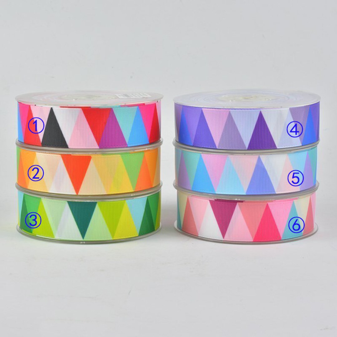 Printed Ribbon,designer Ribbon,grosgrain Ribbon,geometry,triangle ...