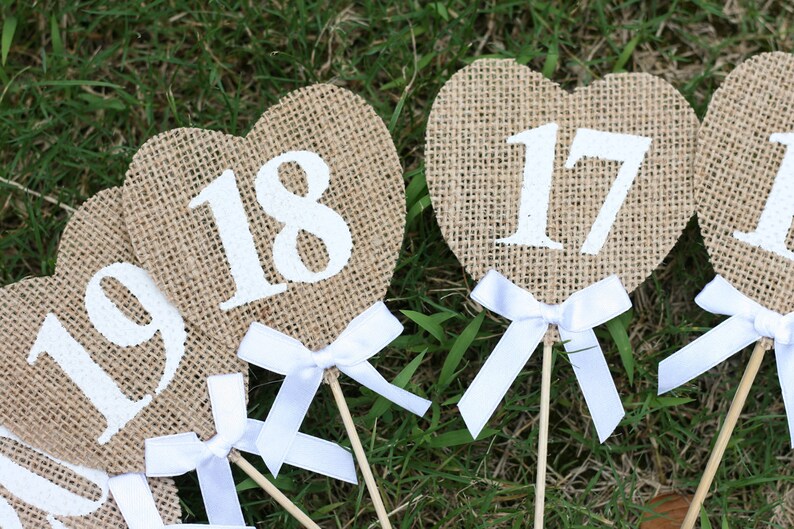 Burlap Table Number CardsRustic Wedding | Etsy