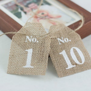 Burlap Table Number Cards,rustic Wedding Reception,jute,hessian Cards ...