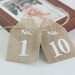Burlap Table Number Cardsrustic Wedding - Etsy