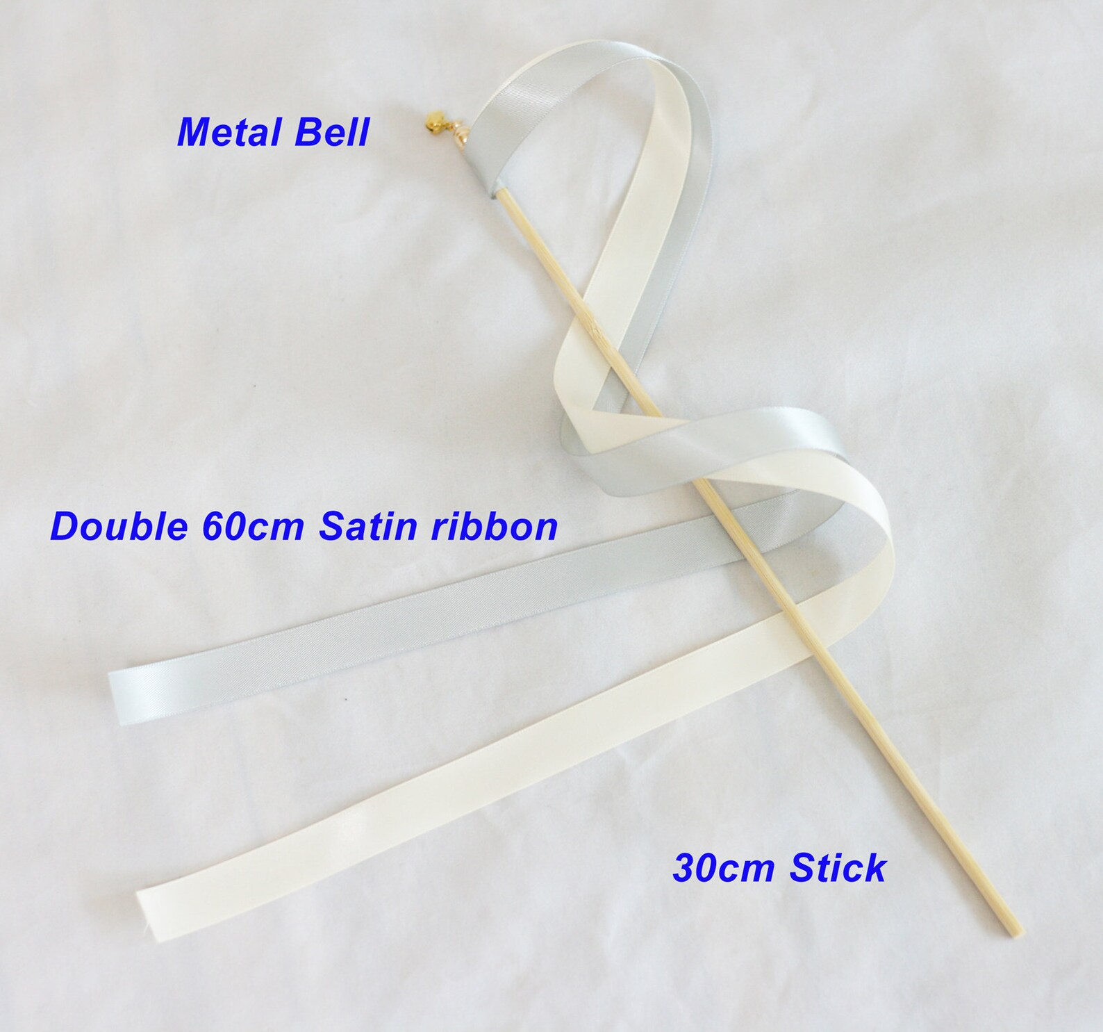 50PCS Handmade Wedding Wands With Double Ribbon and Bell Wand | Etsy