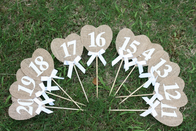 Burlap Table Number CardsRustic Wedding | Etsy