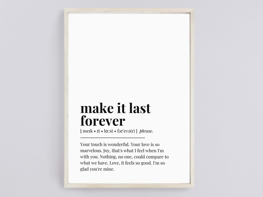 Make It Last Forever Definition Poster, Digital Download - Etsy