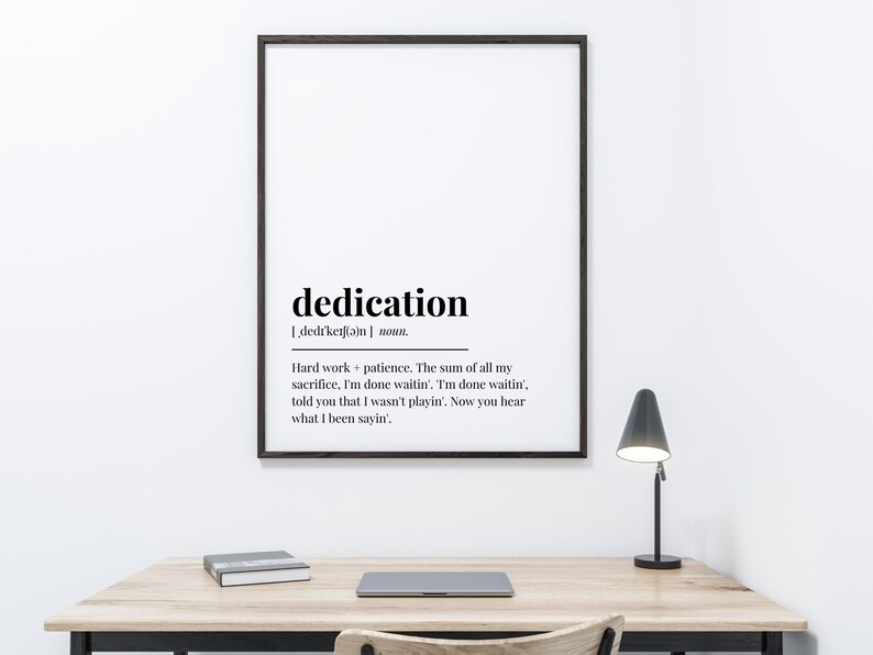 Dedication Definition Poster Rap Lyrics Wall Art Hip Hop - Etsy