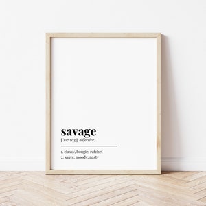 Savage Lyrics Definition Poster Megan Thee Stallion Print - Etsy