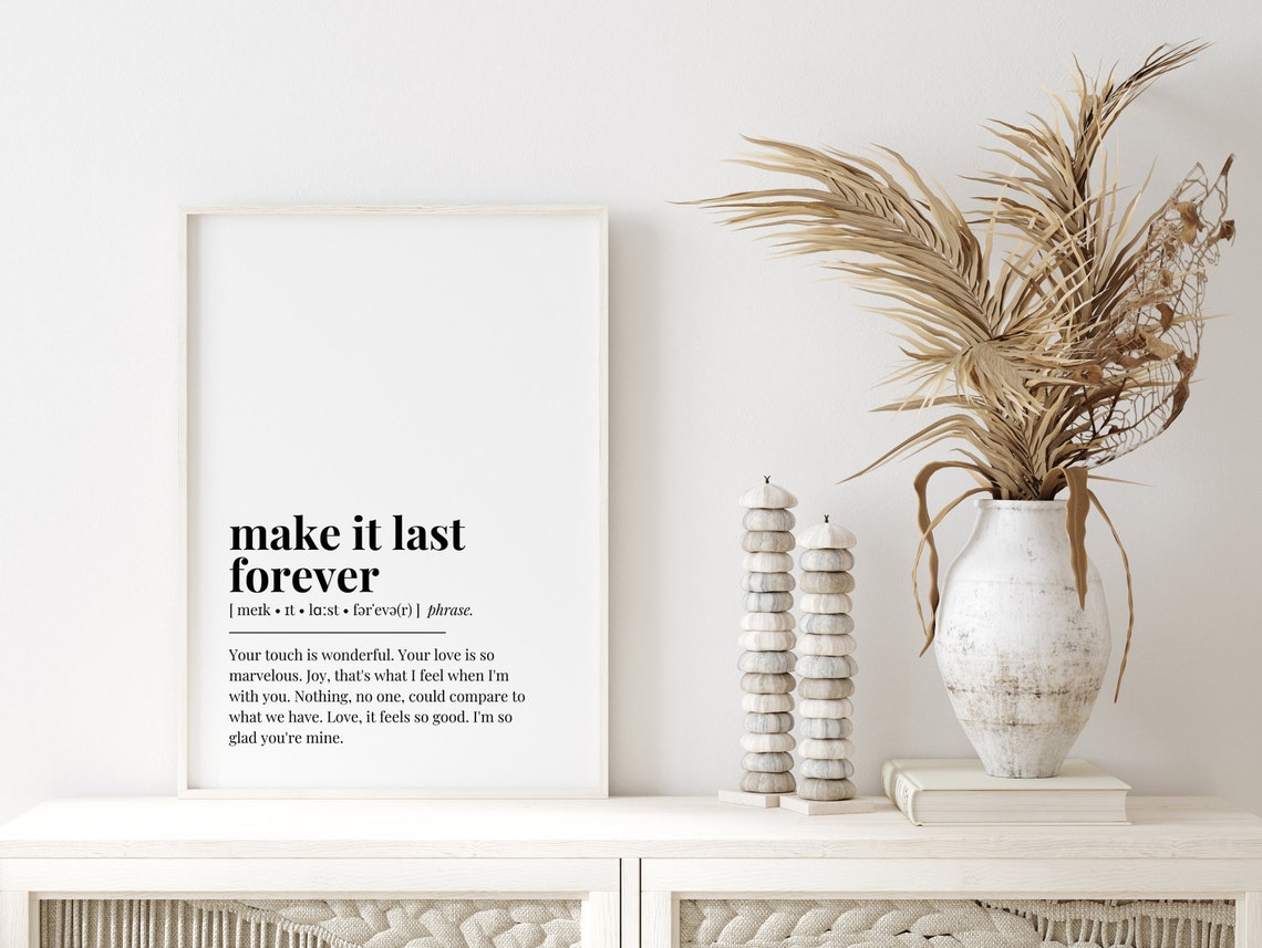 Make It Last Forever Definition Poster Definition Print | Etsy