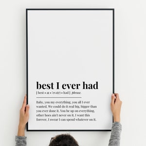 Best I Ever Had Definition Poster, Definition Print, Valentine's Gift ...