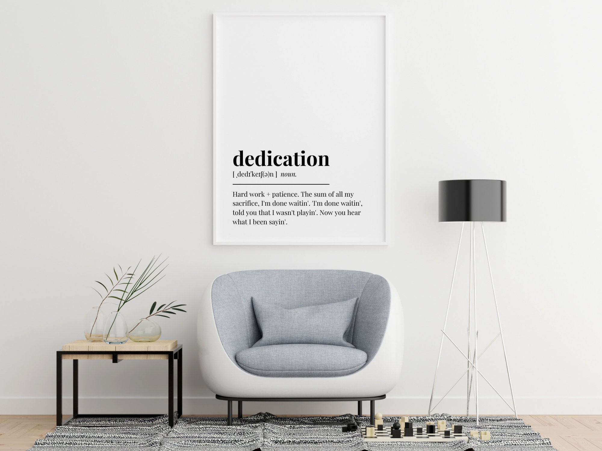 Dedication definition poster Rap lyrics wall art hip hop | Etsy