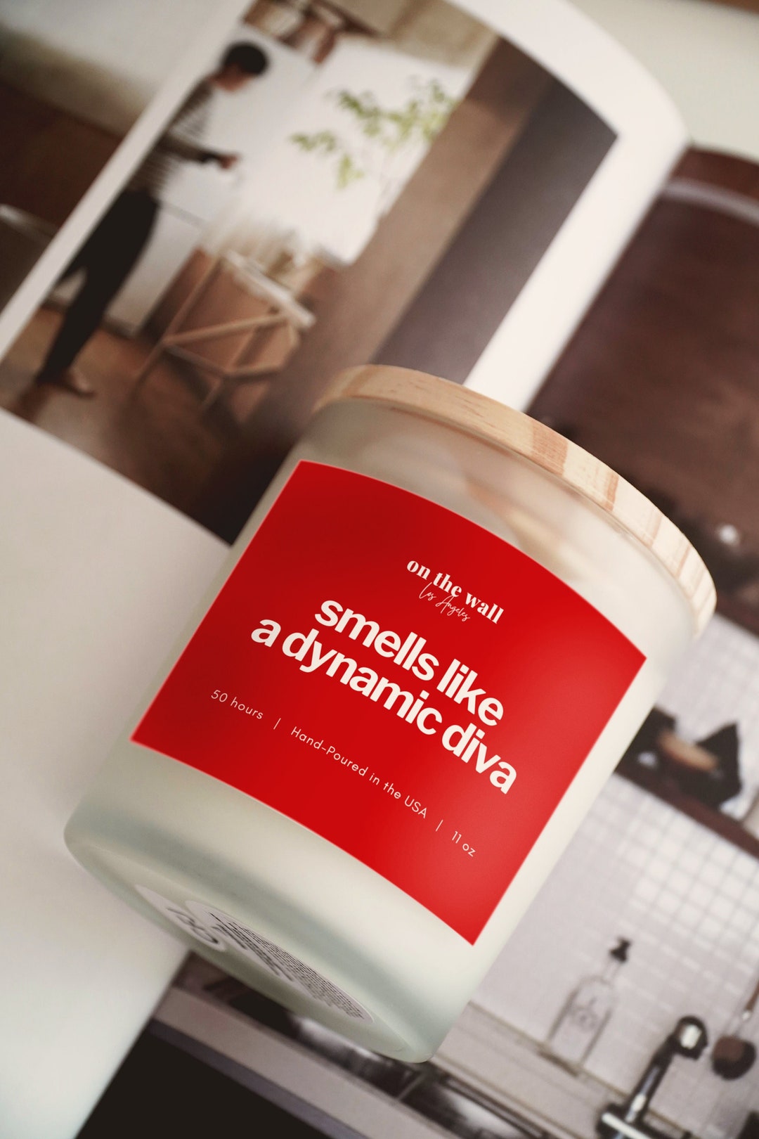 Smells Like A Dynamic Diva Candle Red and White Sorority Crossing Gift ...