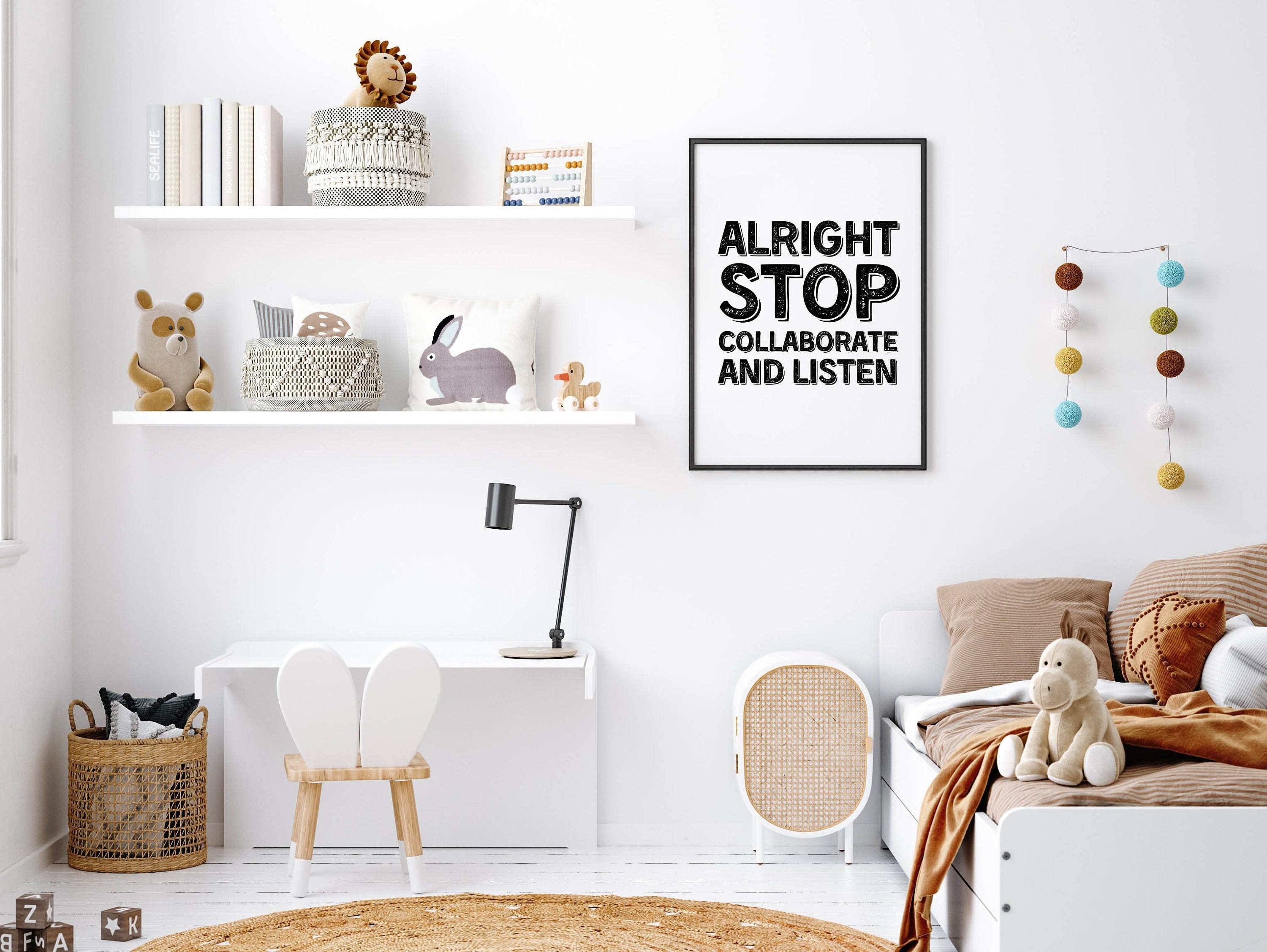 Alright Stop Collaborate and Listen Poster Hip Hop Wall Art | Etsy