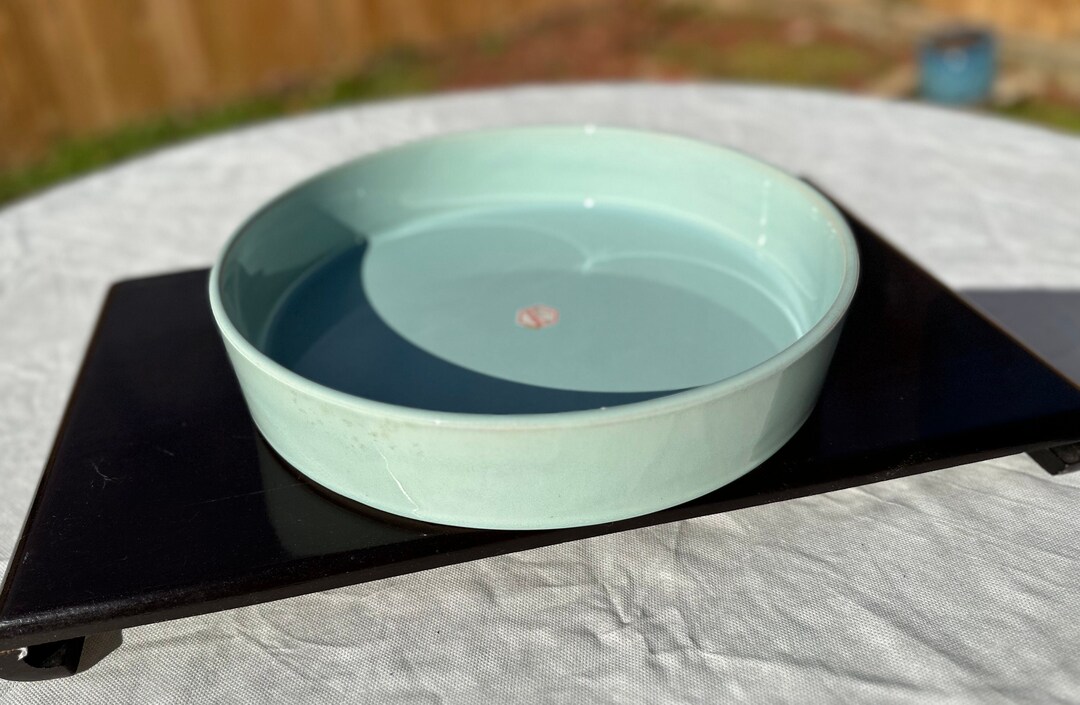 Large Round Suiban - Circular Vintage Ikebana Vase - Demonstration Size ...