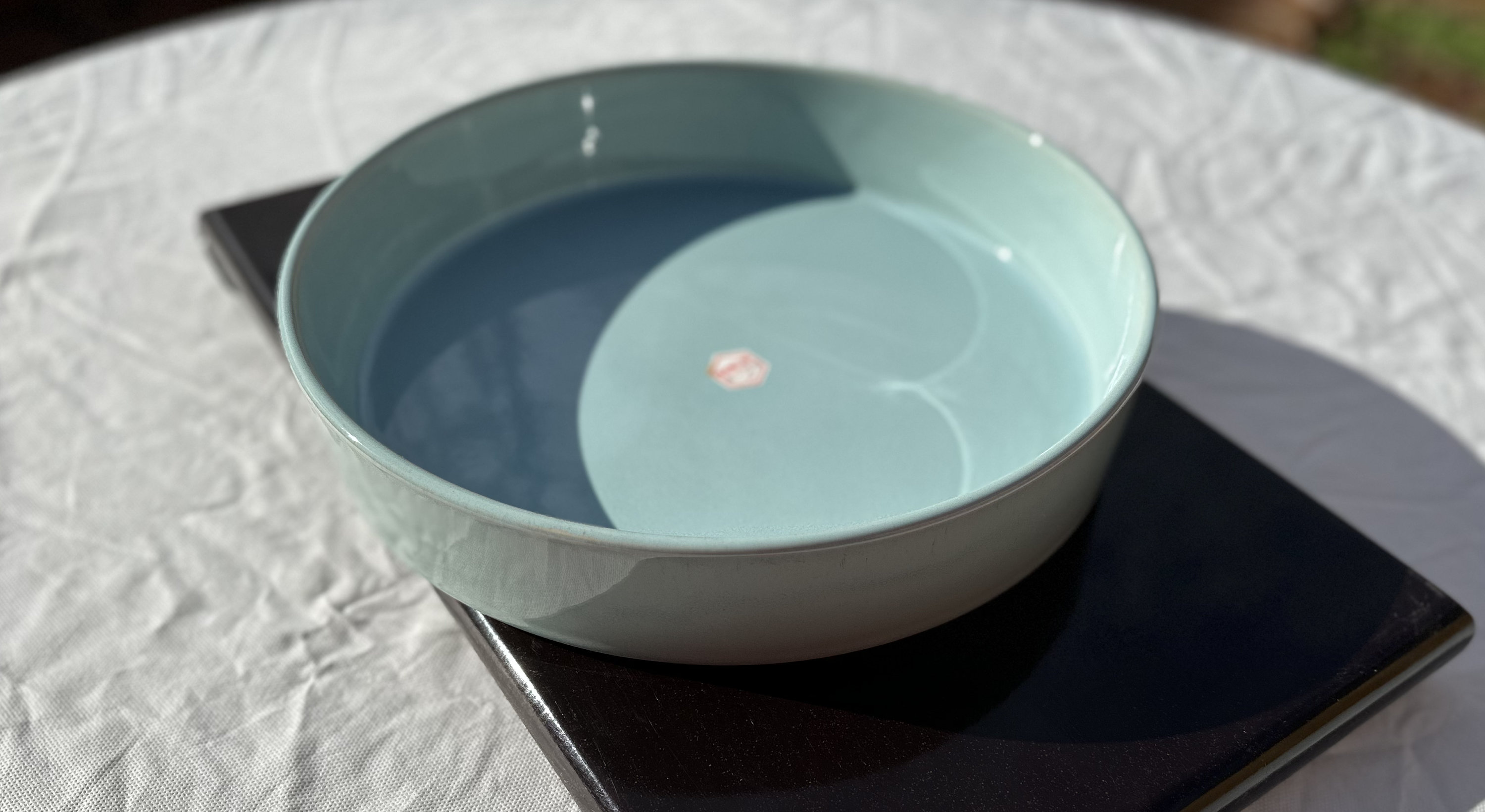 Large Round Suiban - Circular Vintage Ikebana Vase - Demonstration Size ...