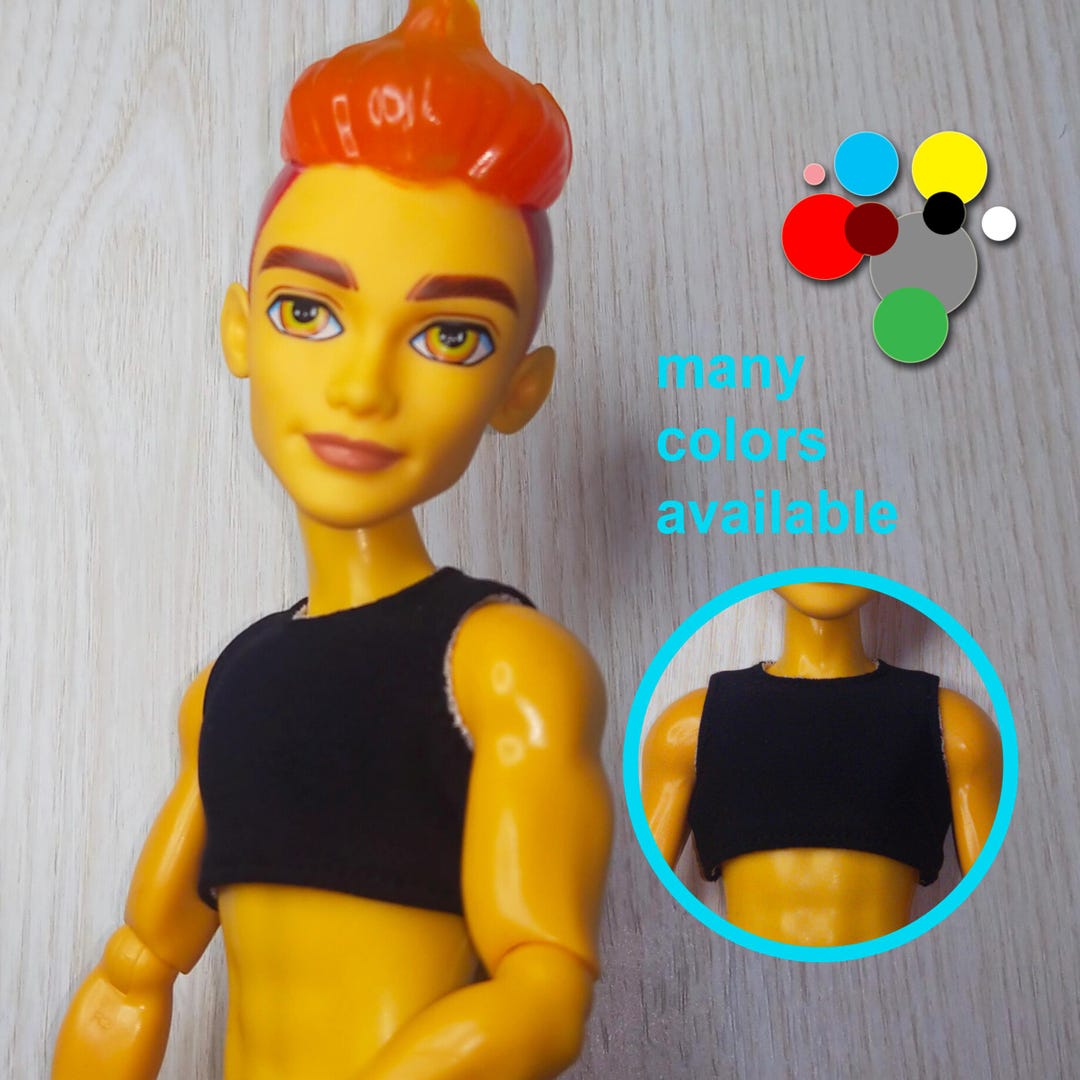 Doll Clothing 1/6 Scale Male Crop Top for 12" Action Figure Many Colors ...