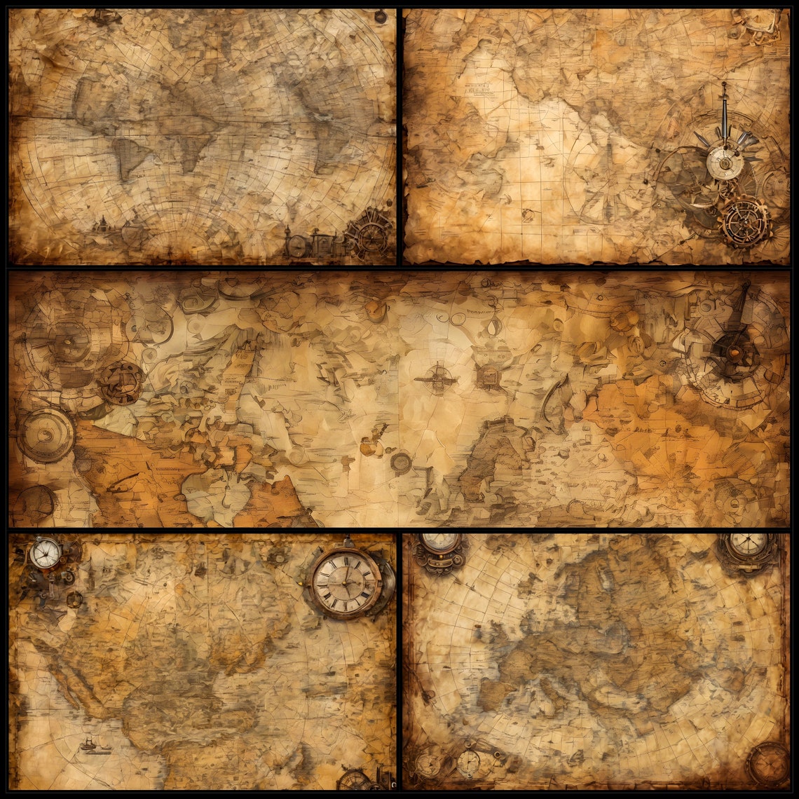 Steampunk Maps, Background, Texture, Old Paper, Map Art, Scrapbooking ...