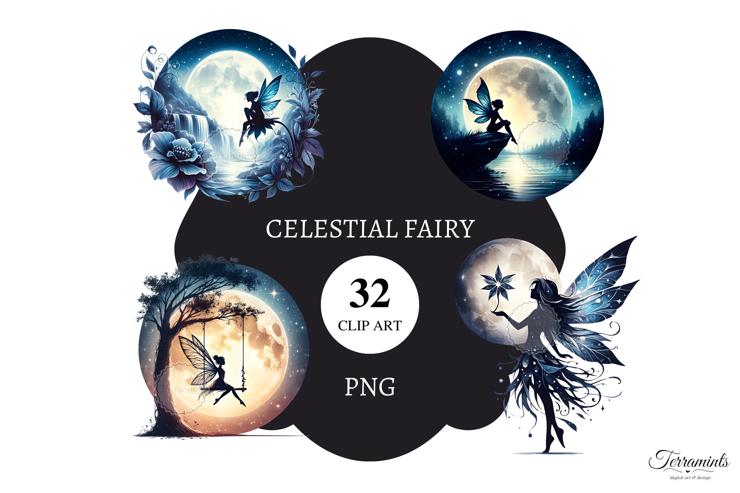 32 Celestial Fairy Clipart Transparent Png Commercial Use Printable ...