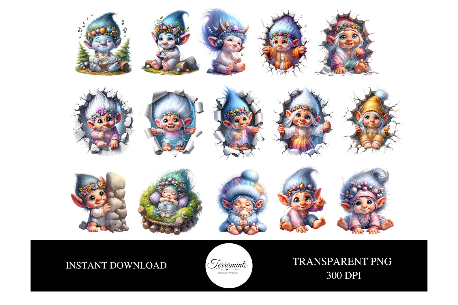45 Little Troll Clipart Transparent PNG Commercial License Printable ...