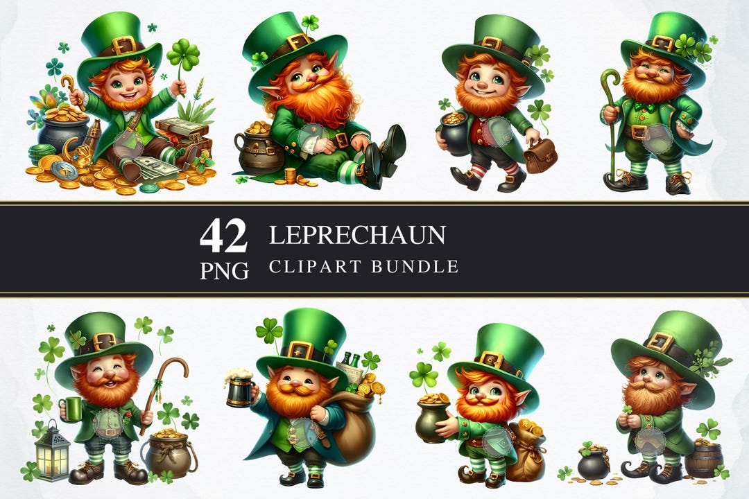 St Patrick’s Day Leprechaun | Clipart PNGS | Commercial | Printable ...