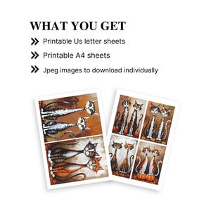 Whimsical Fall Cats Card | Two Sizes | Printable Card | Card Making ...