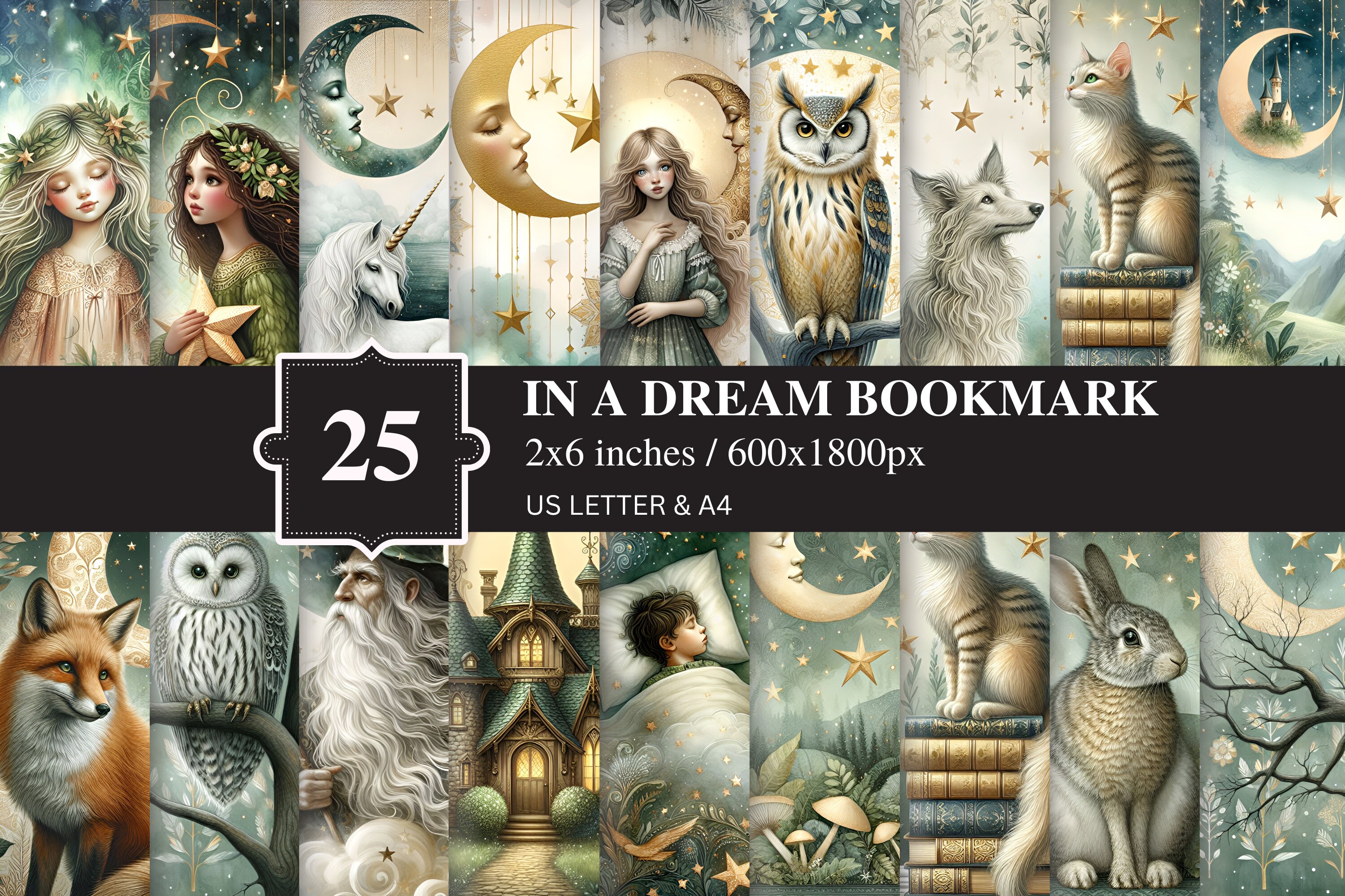 25 in A Dream Bookmarks Printable Bookmark Junk Journal Supply ...