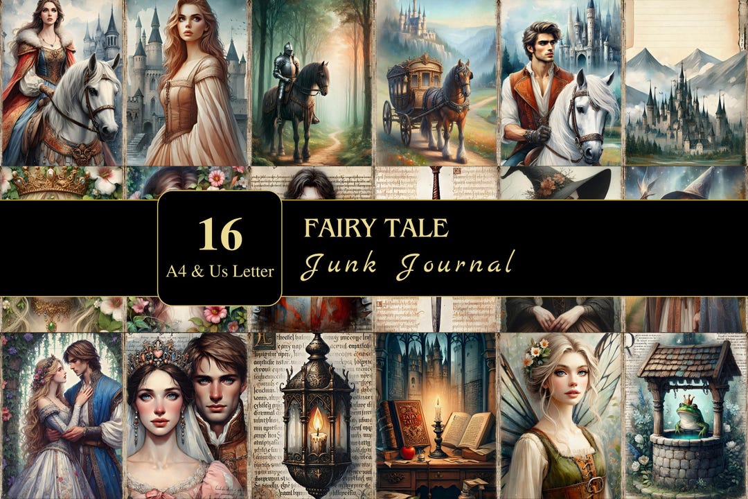 Fairy Tale Junk Journal Pages | US Letter & A4 | Printable Supply ...
