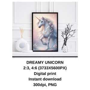 Dreamy Unicorn | Printable | Poster | Wall Art | Fantasy | Digital ...