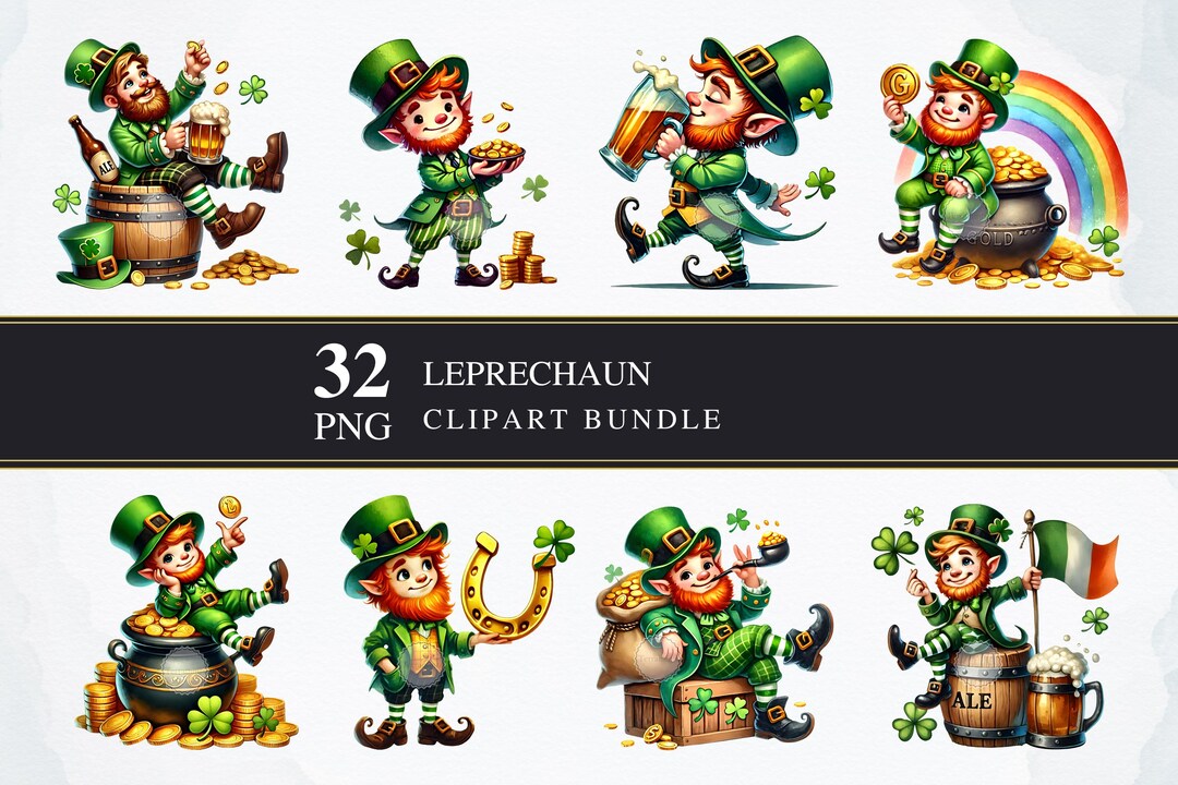 Leprechaun | Clipart PNGS | Commercial | Printable Graphics | Card ...