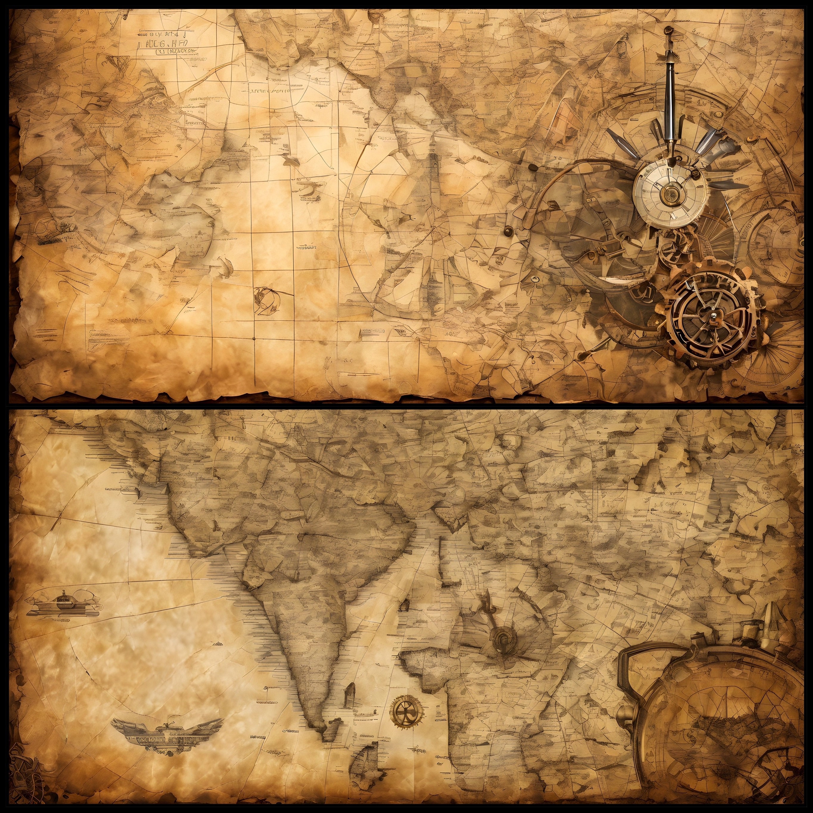 Steampunk Maps, Background, Texture, Old Paper, Map Art, Scrapbooking ...