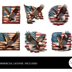 Rustic Eagle Flag | Clipart PNGS | Commercial | Printable Graphics ...