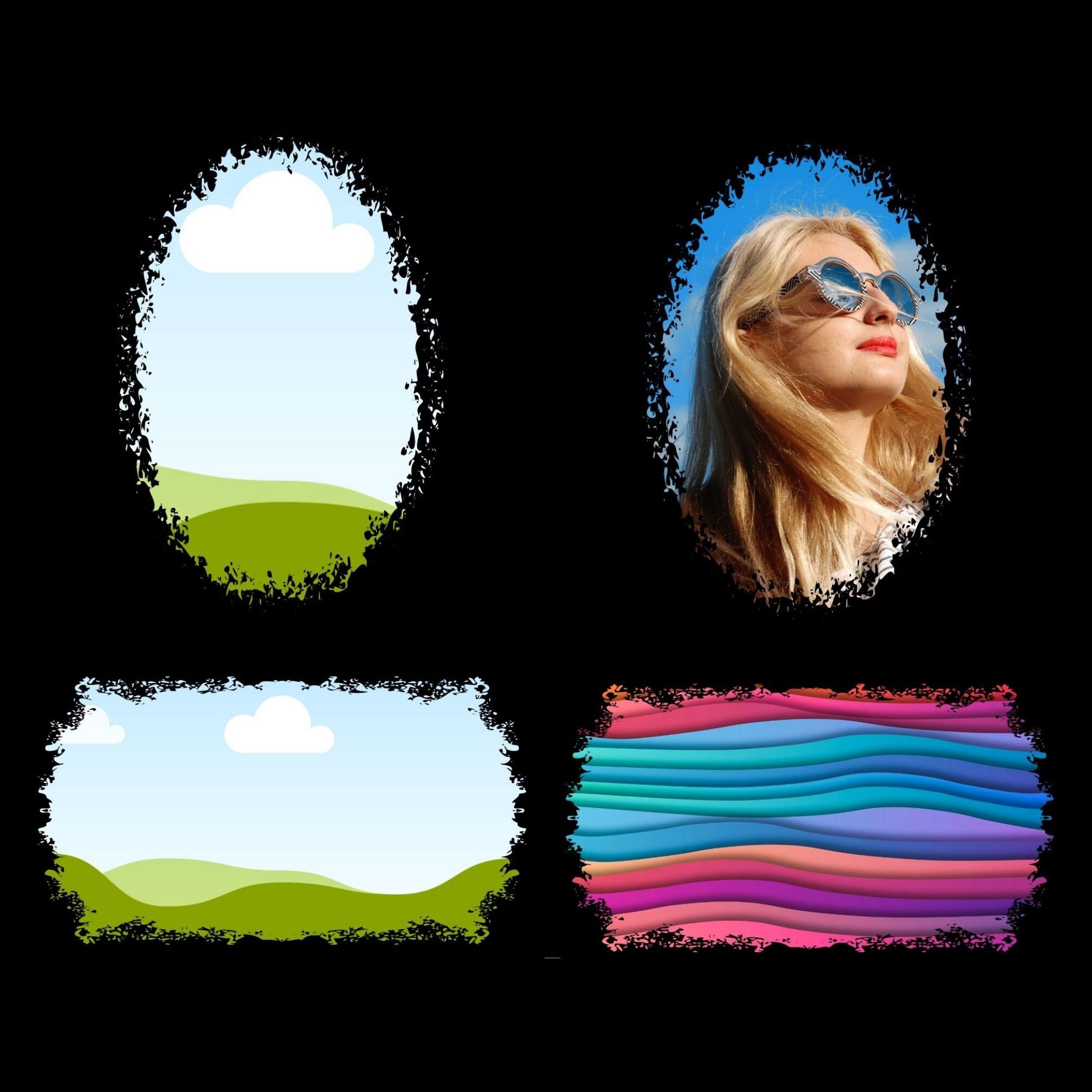 Creative Freedom: Editable Bleach Effect Canva Frames, Brush Stroke ...