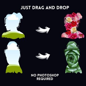 Female Portrait Frames Canva, Womem Portraits Shape Frames, Editable ...