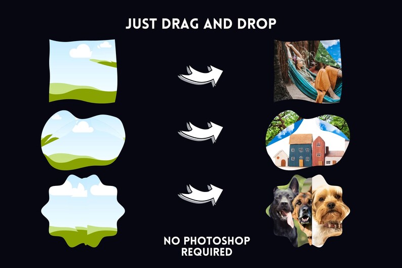 3 Separated Layers Canva Frames, Canva Frames Bundle, Fill Your Own ...