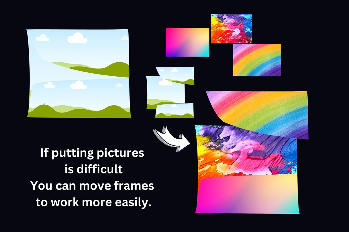 3 Separated Layers Canva Frames, Canva Frames Bundle, Fill Your Own ...